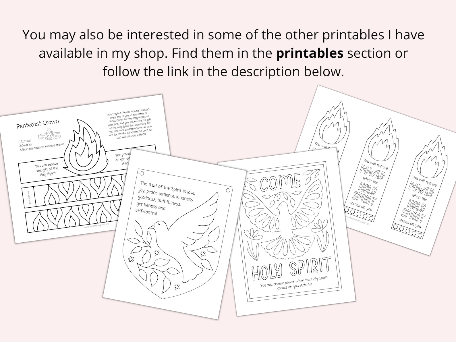 Printable Pentecost Craft | Holy Spirit Craft | Pentecost Coloring Page ...