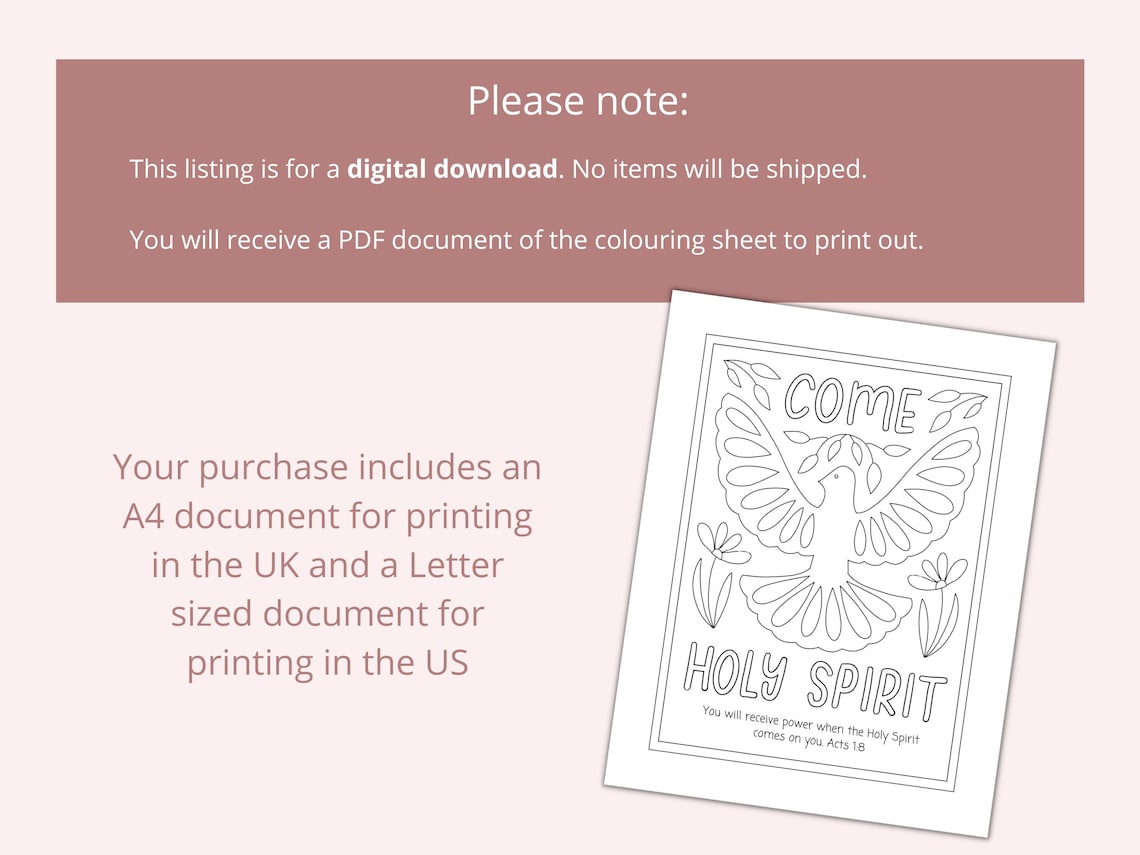 Printable Pentecost Coloring Page | Holy Spirit Coloring | Sunday ...