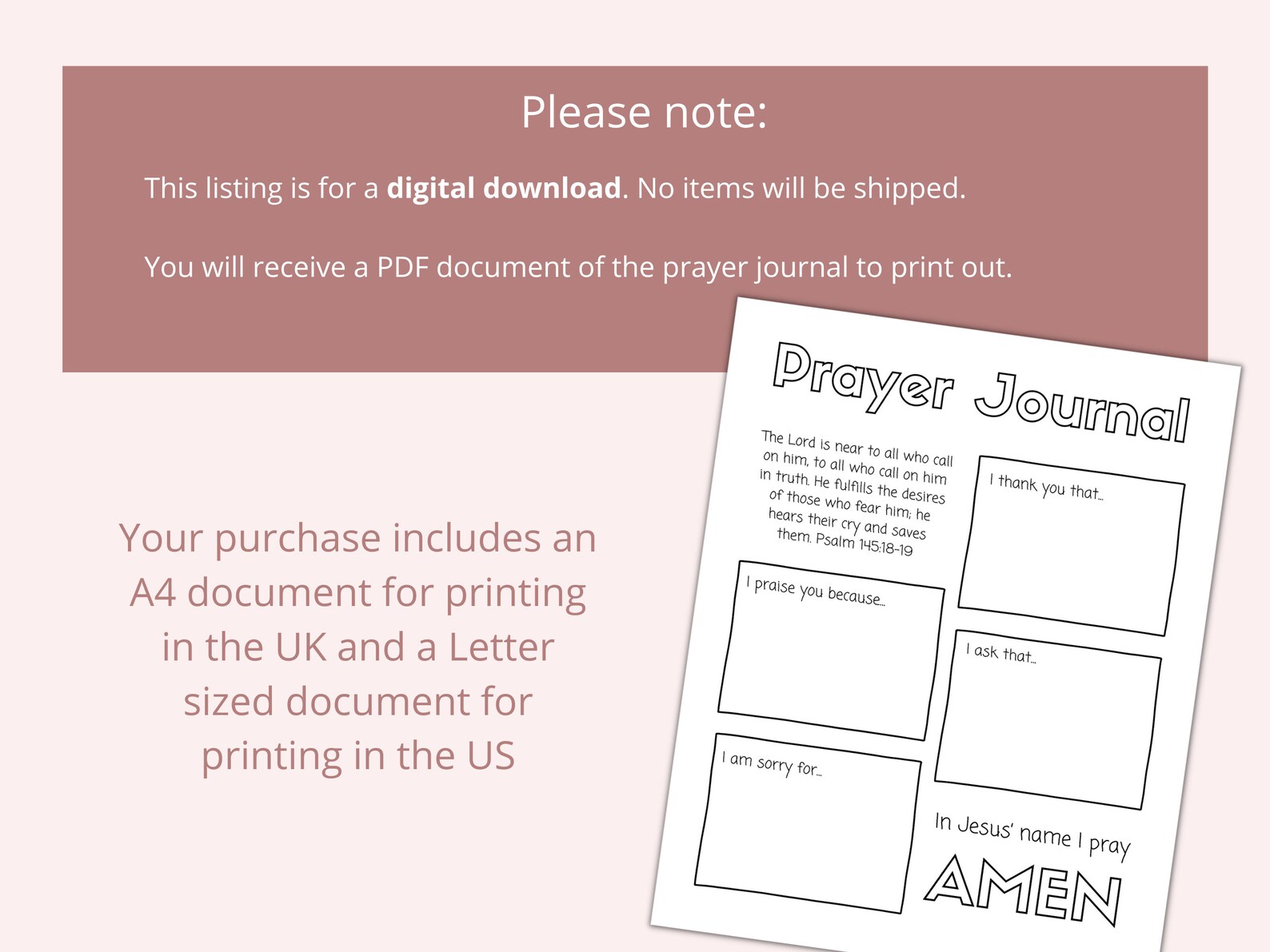 Printable Kids Prayer Journal | Prayer Craft | Prayer Activity for Kids ...