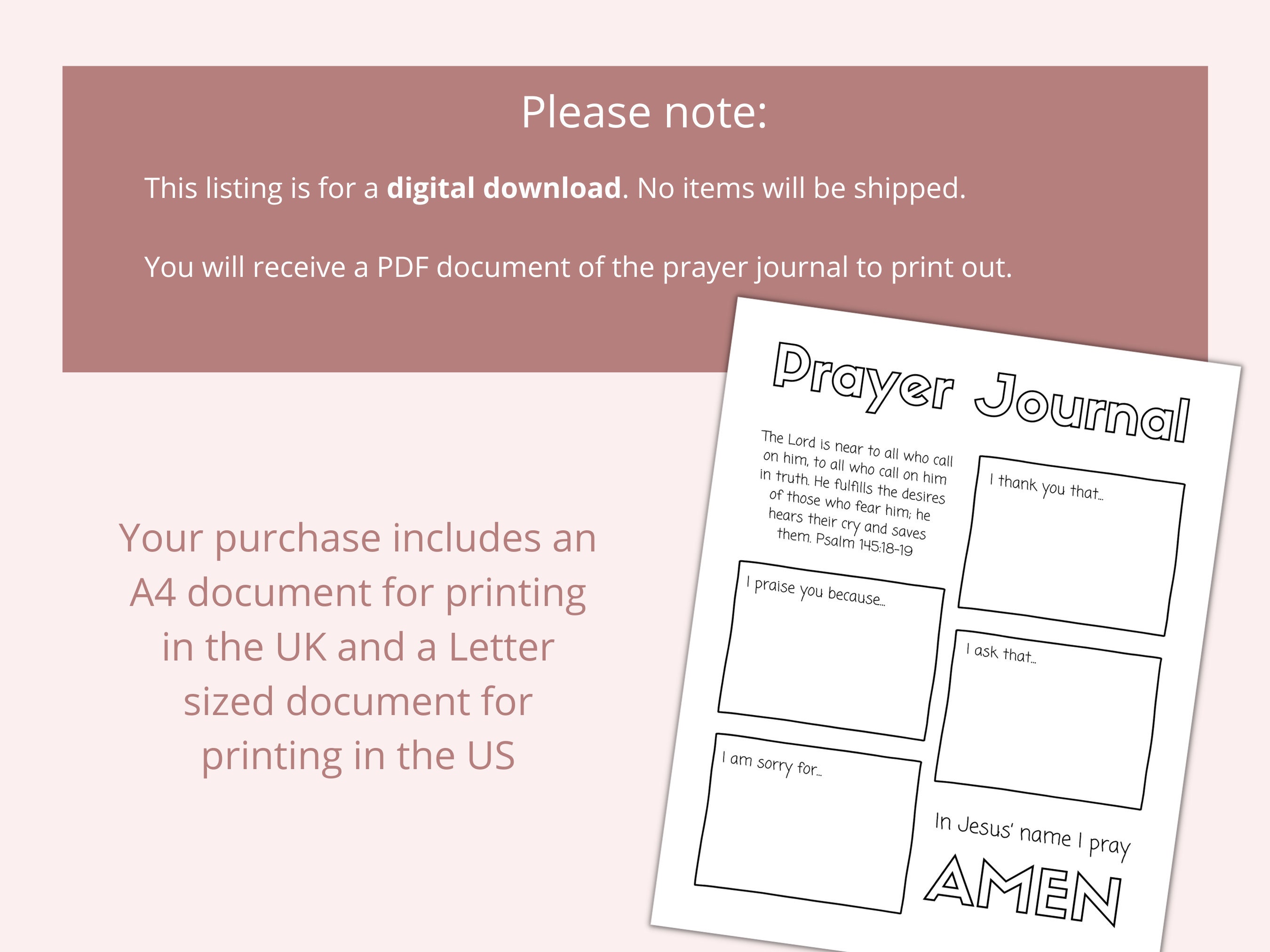 Printable Kids Prayer Journal | Prayer Craft | Prayer Activity for Kids ...