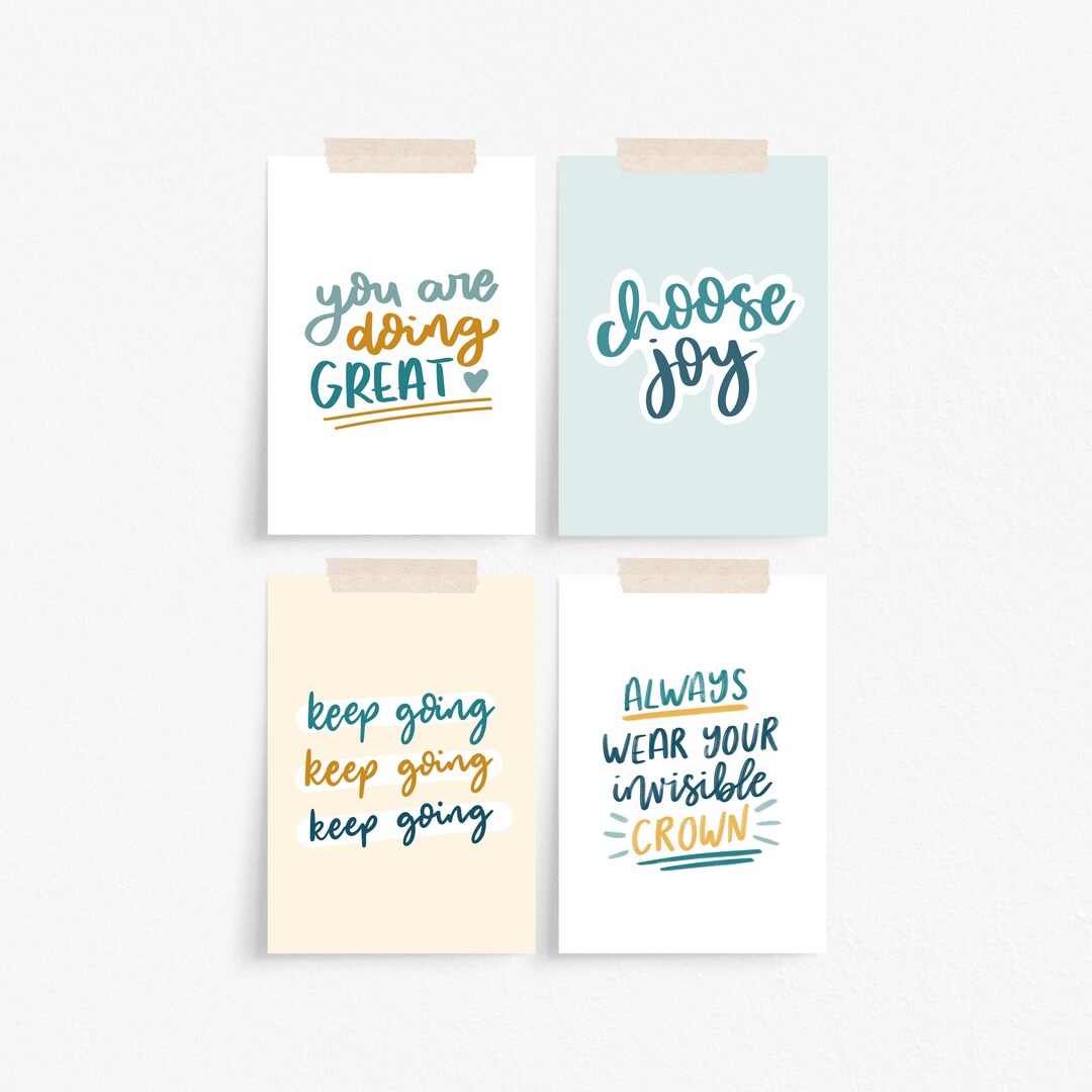 Set of 4 Positive Postcards Encouraging Postcards - Etsy