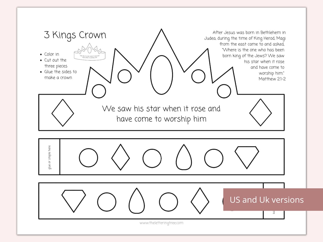 Printable 3 Kings Craft | Three Wise Men Coloring | Bible Verse ...