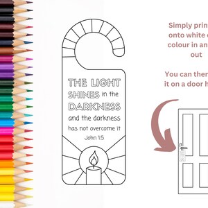 Printable Bible Verse Craft | Light in the Dark Door Hanger | Sunday ...