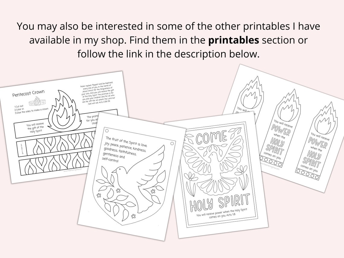 Printable Pentecost Coloring Page | Holy Spirit Coloring | Sunday ...