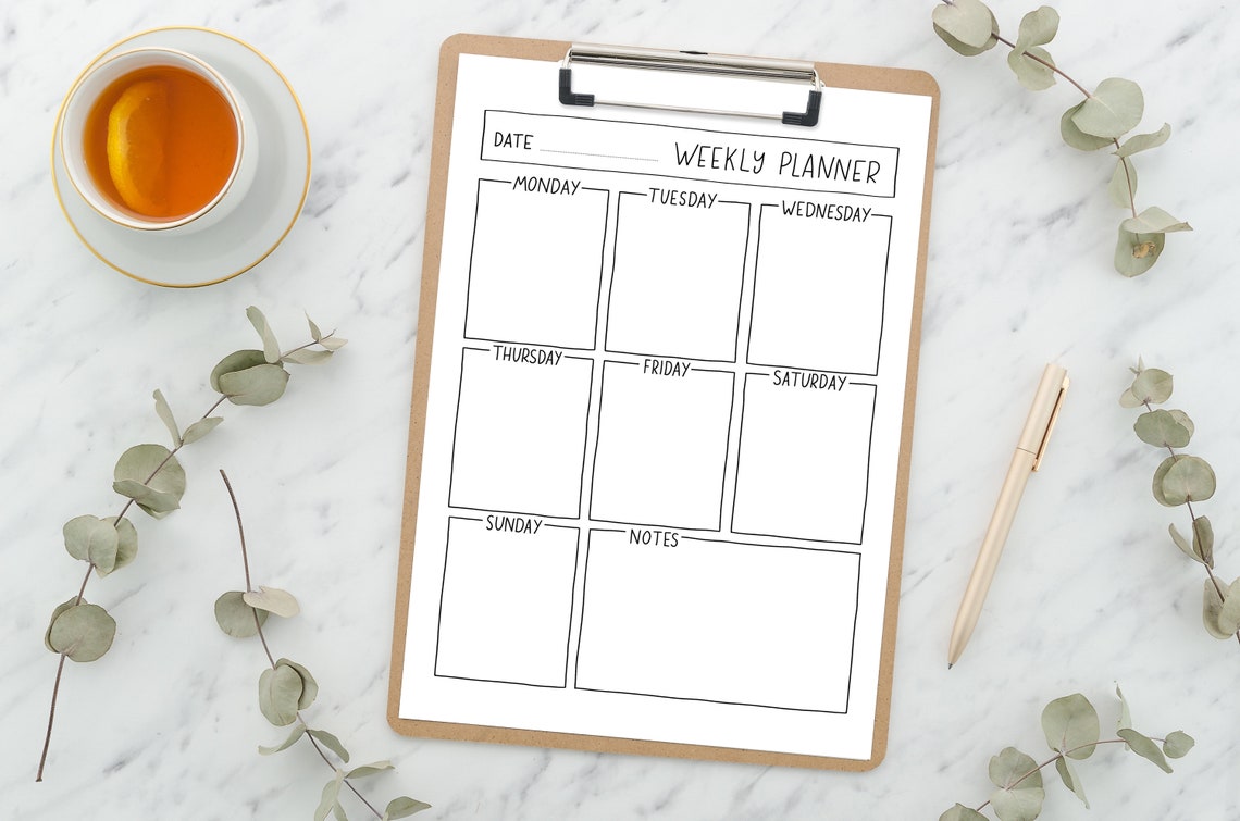 Printable Weekly Planner Simple Hand Drawn Planner Bujo - Etsy UK