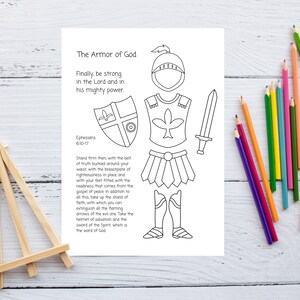 Printable Armor of God Coloring Page | Kids Bible Coloring | Sunday ...