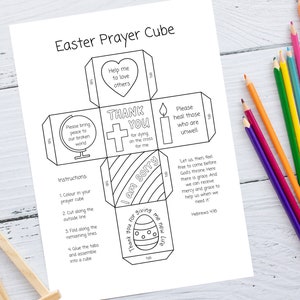 Easter Prayer Cube | Printable Easter Bible Crafts | Printable Bible ...