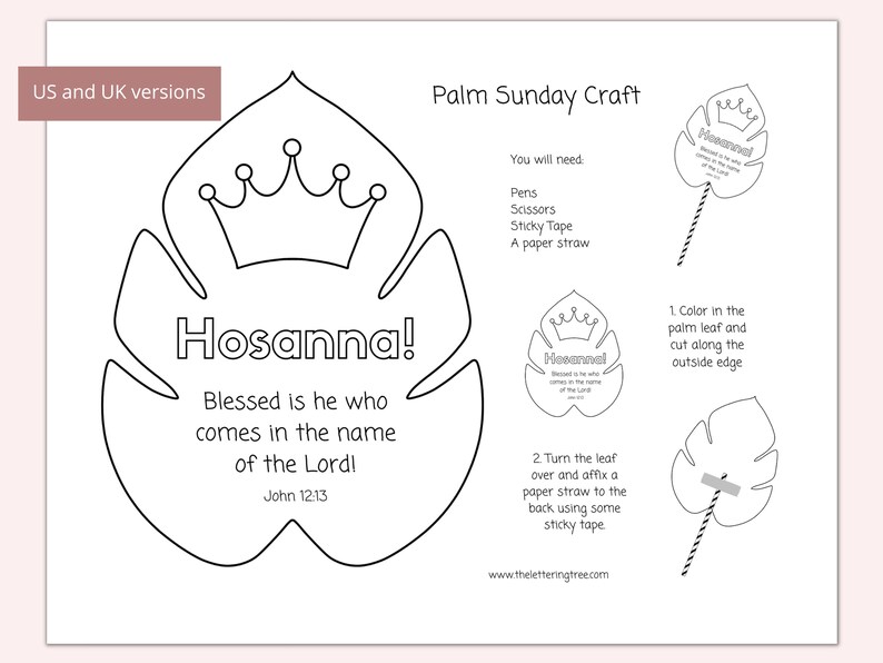 Printable Palm Sunday Craft | Holy Week Activity | Palm Sunday Activity ...
