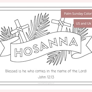 Palm Sunday Coloring Page | Bible Verse Coloring | Hosanna | Easter ...