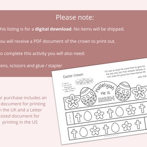 Printable Easter Crown | Easter Bible Crafts for Kids | He is Risen ...