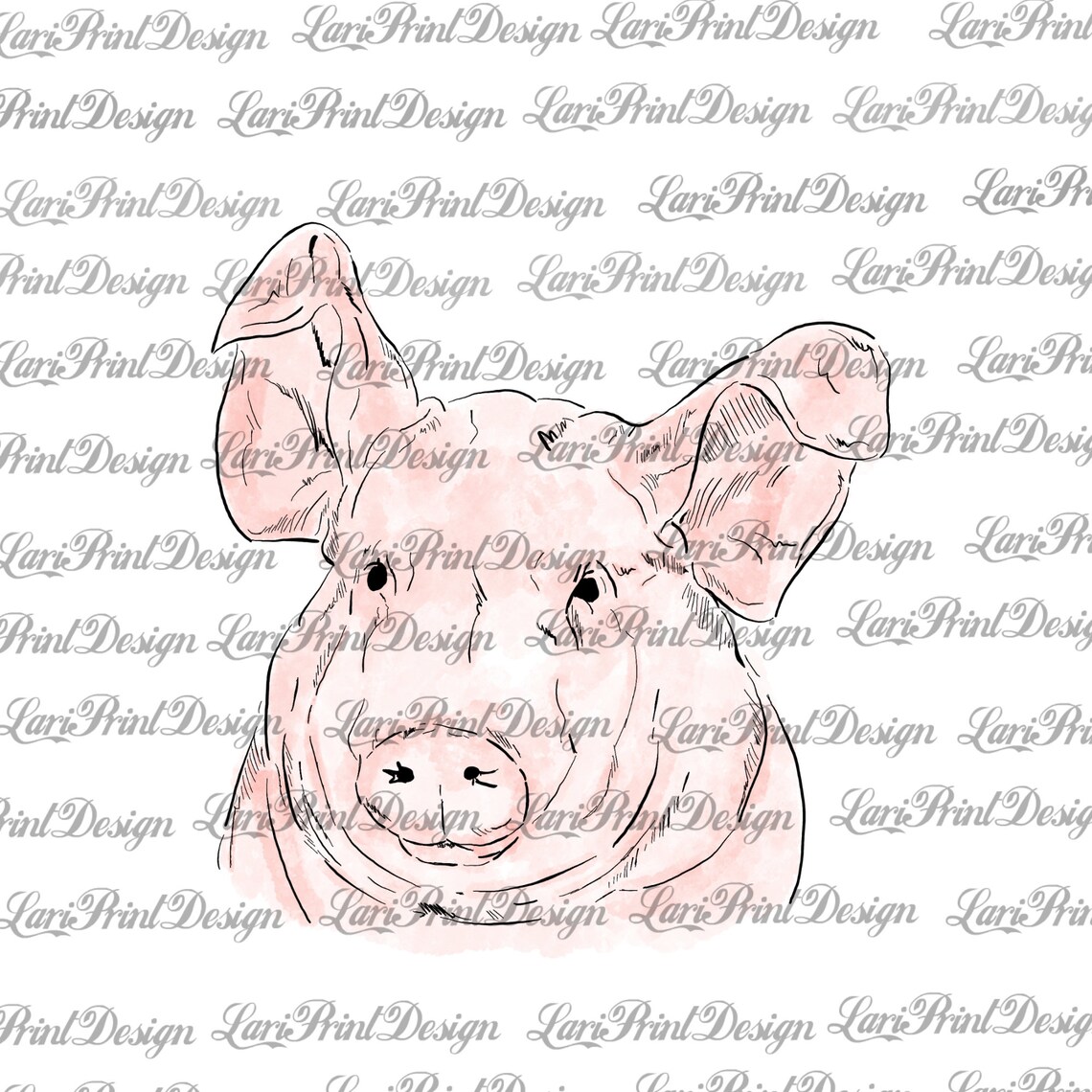 Watercolor Pig Sublimation Design Instant Download - Etsy