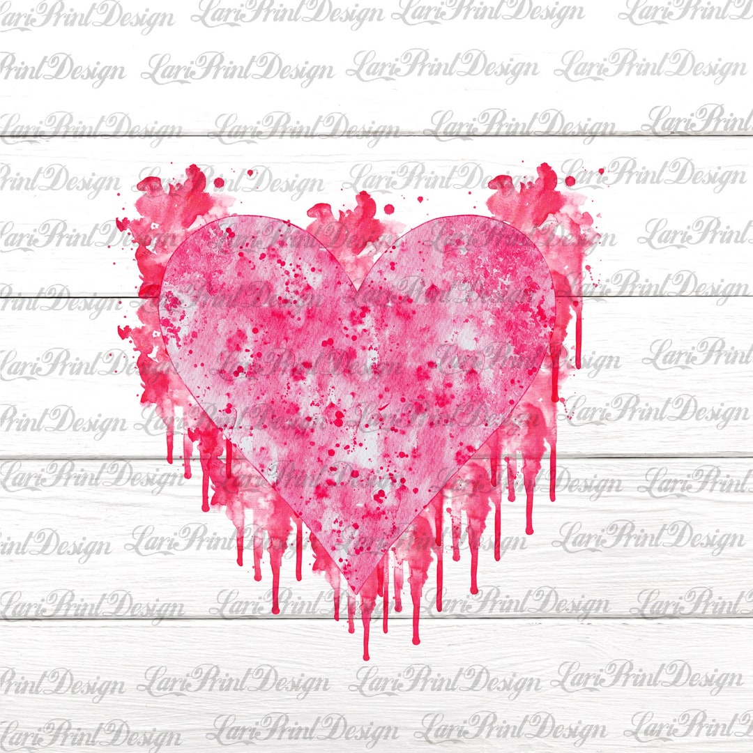 Pink Heart Sublimation Design Digital Download Sublimation Graphics Png ...