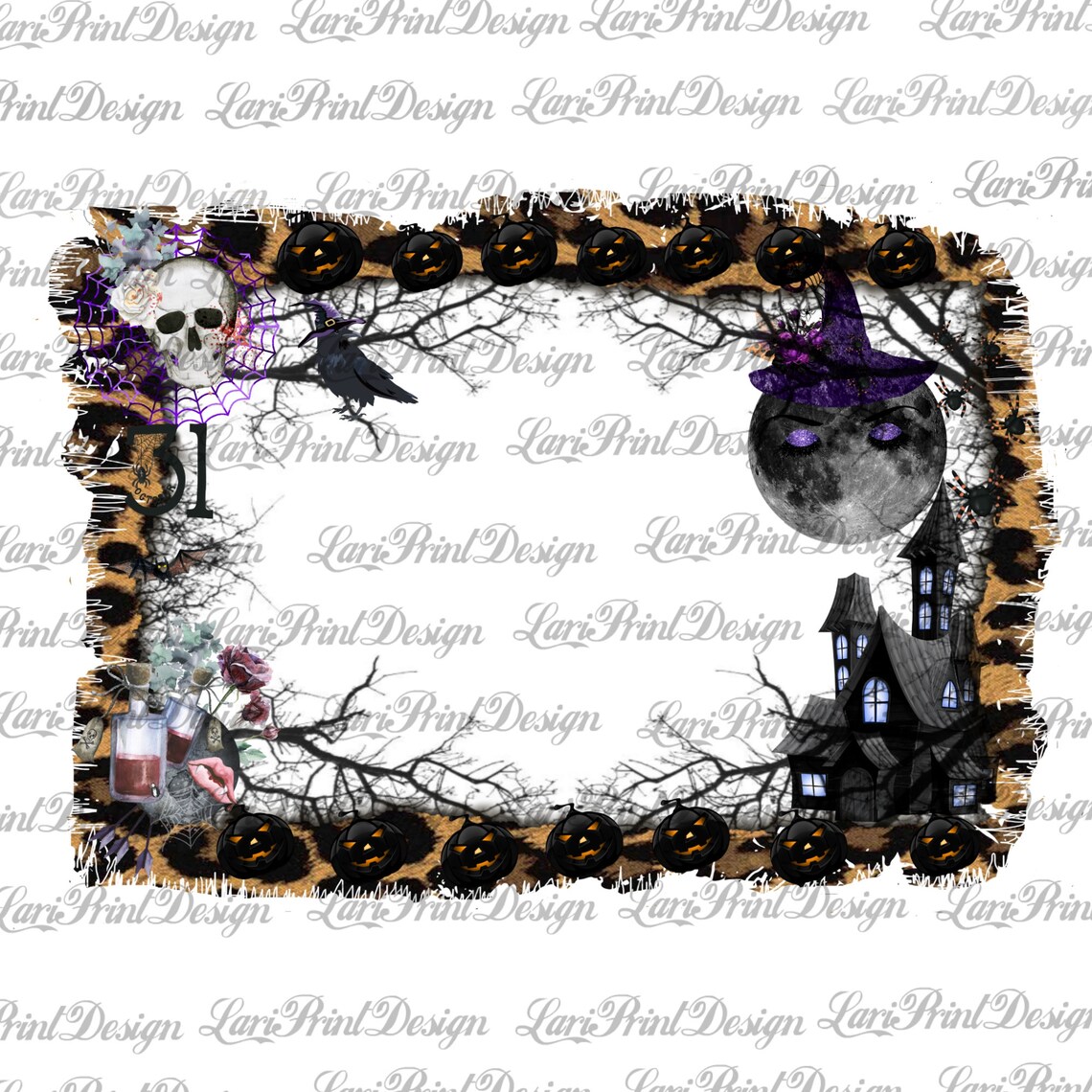 Halloween Frame 2 PNG Instant Download Sublimation Graphics | Etsy