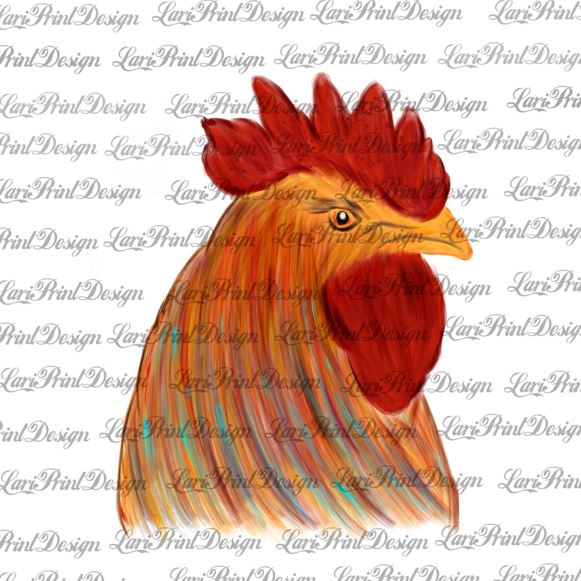 Watercolor Rooster Sublimation Design Instant Download - Etsy