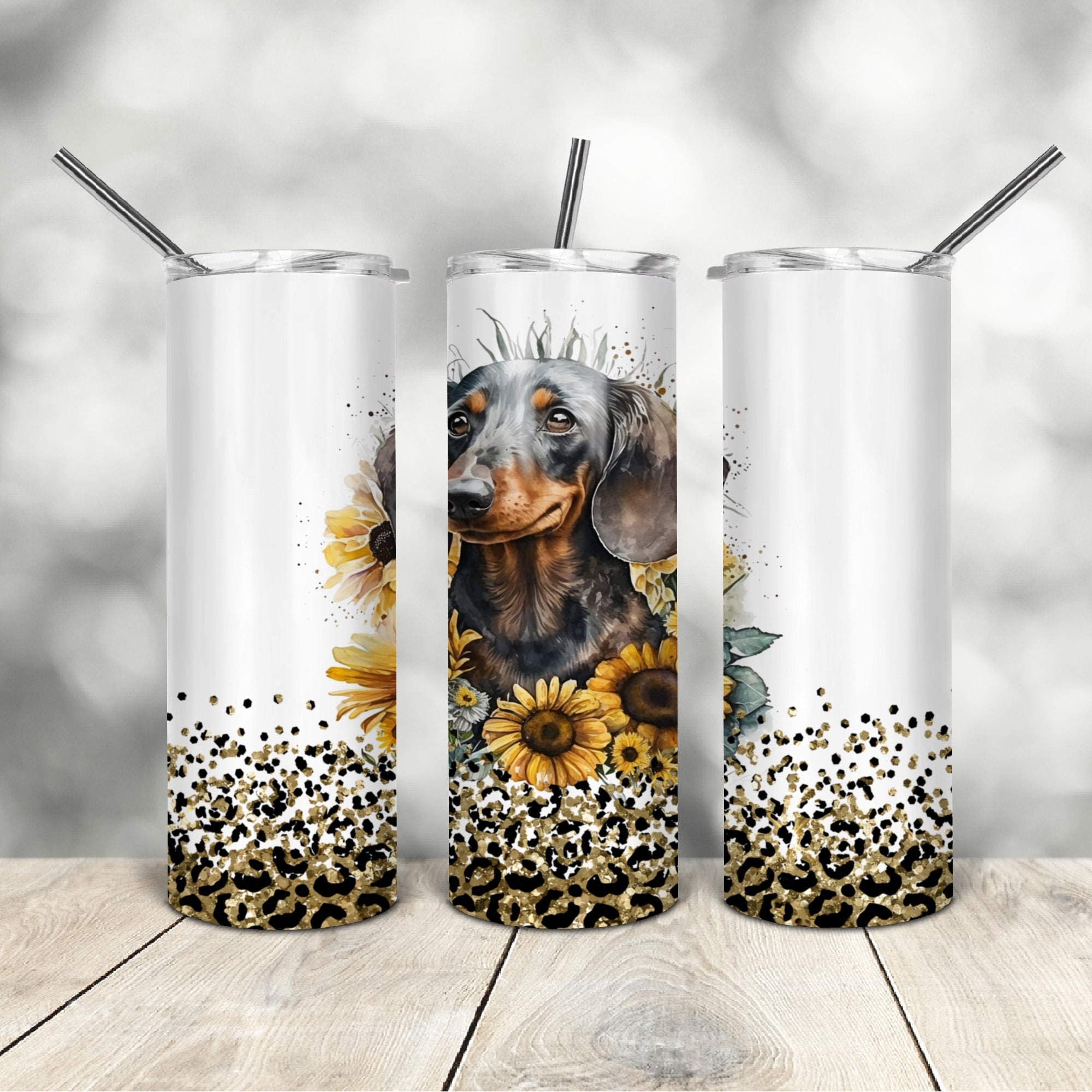 20 Oz Skinny Tumbler Dachshund Dog Wrap Tapered Straight Template ...