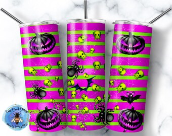 20 Oz Skinny Tumbler Png Happy Halloween Wrap Tapered Straight Template ...