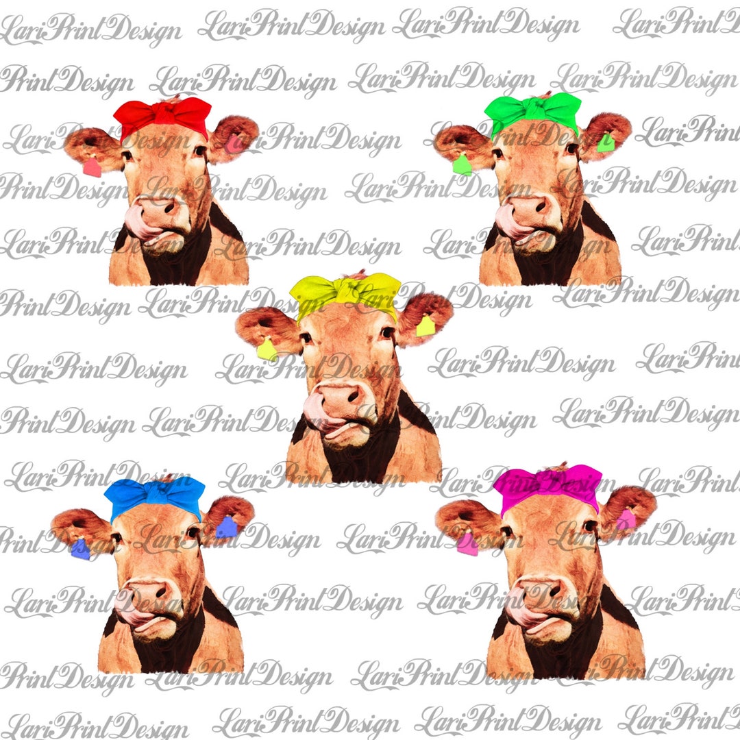 Cow Lick Bundle 1 Clipart, Sublimation Graphics, Instant Download, PNG ...