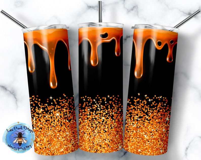 20 Oz Skinny Tumbler Orange Slime Wrap Tapered Straight - Etsy