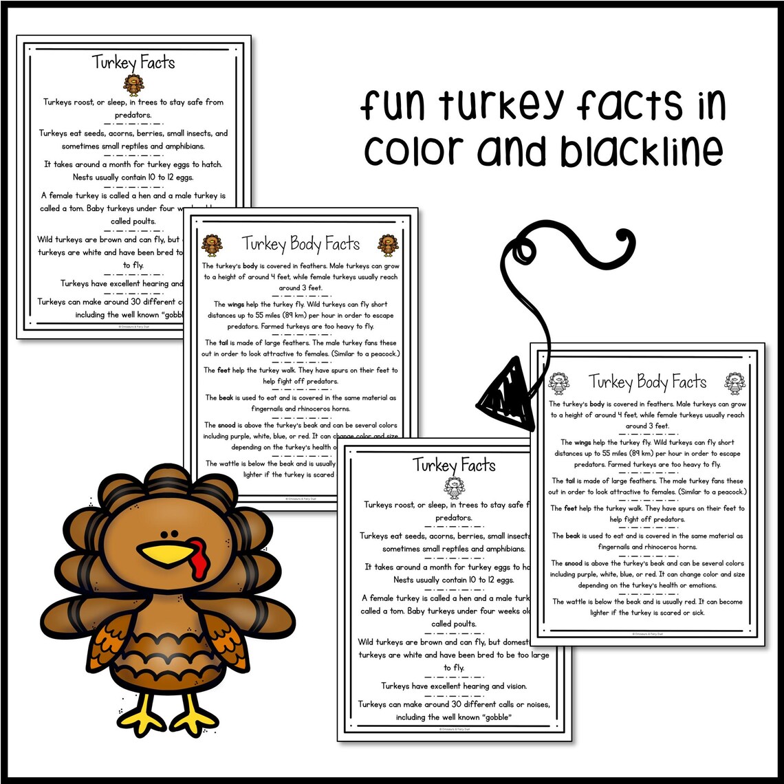 Parts of a Turkey Labeling Activity - Etsy