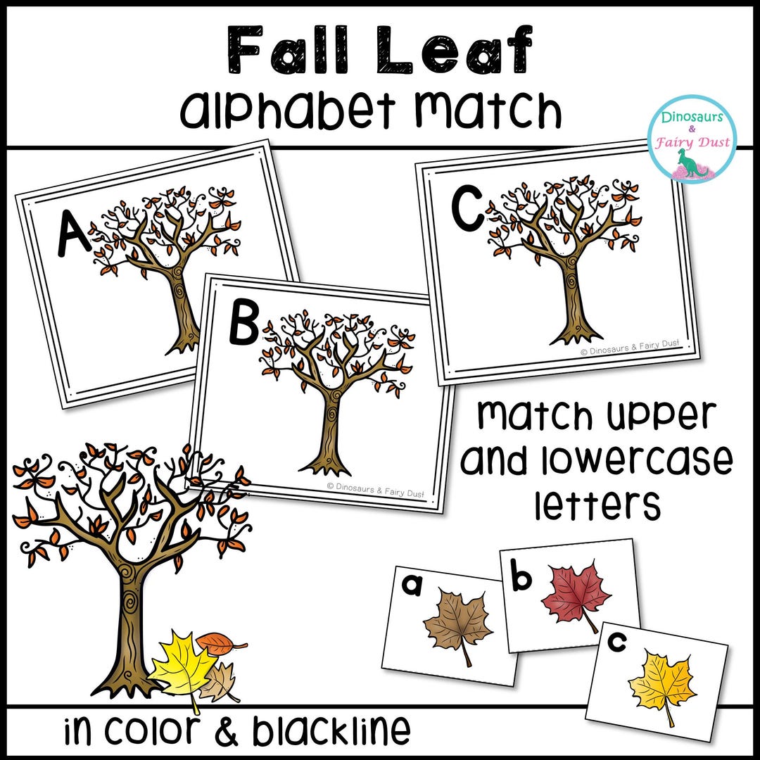 Fall Leaf Alphabet Match Activity Cards - Etsy
