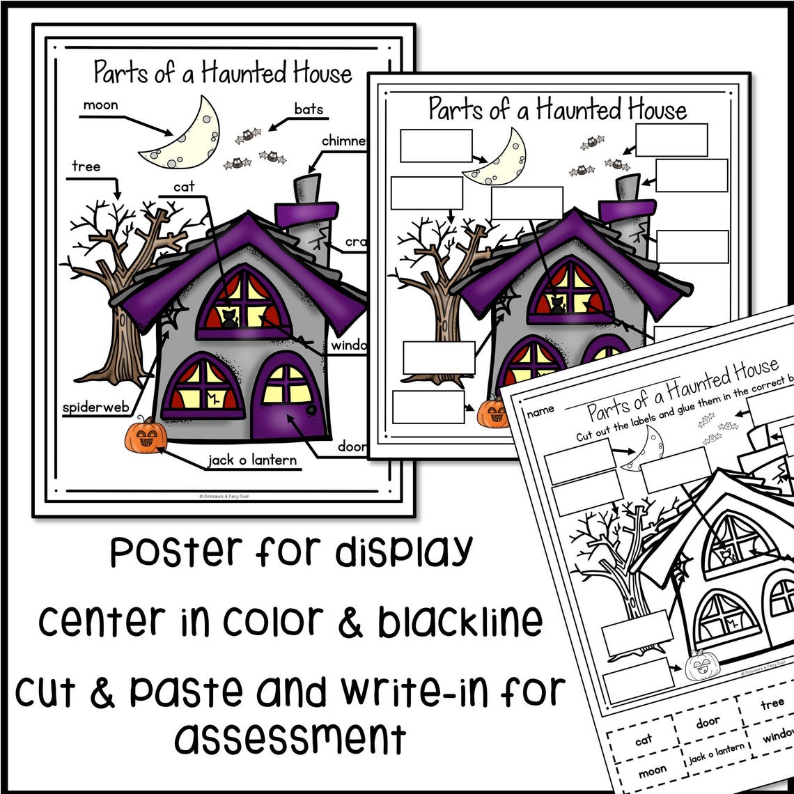 Parts of a Haunted House Labeling Activity - Etsy