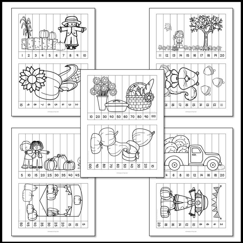 Fall Skip Counting Picture Puzzles - Etsy