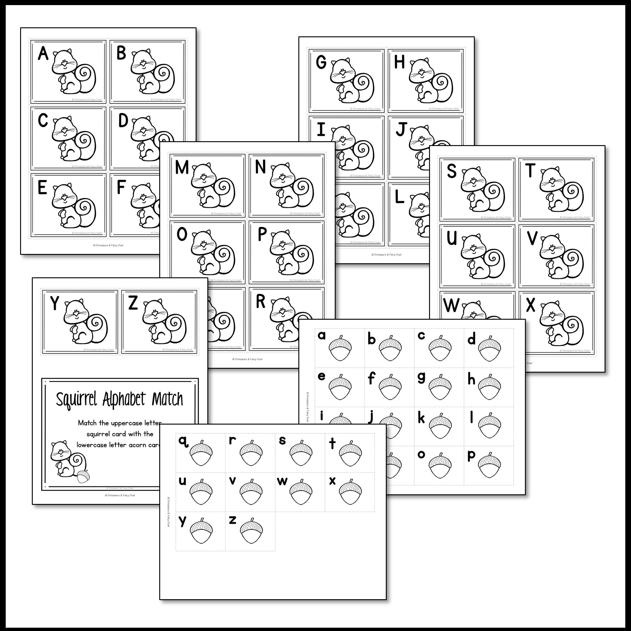 Squirrel Alphabet Match Activity Cards - Etsy