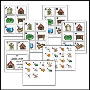 Pet Alphabet Match Activity Cards - Etsy
