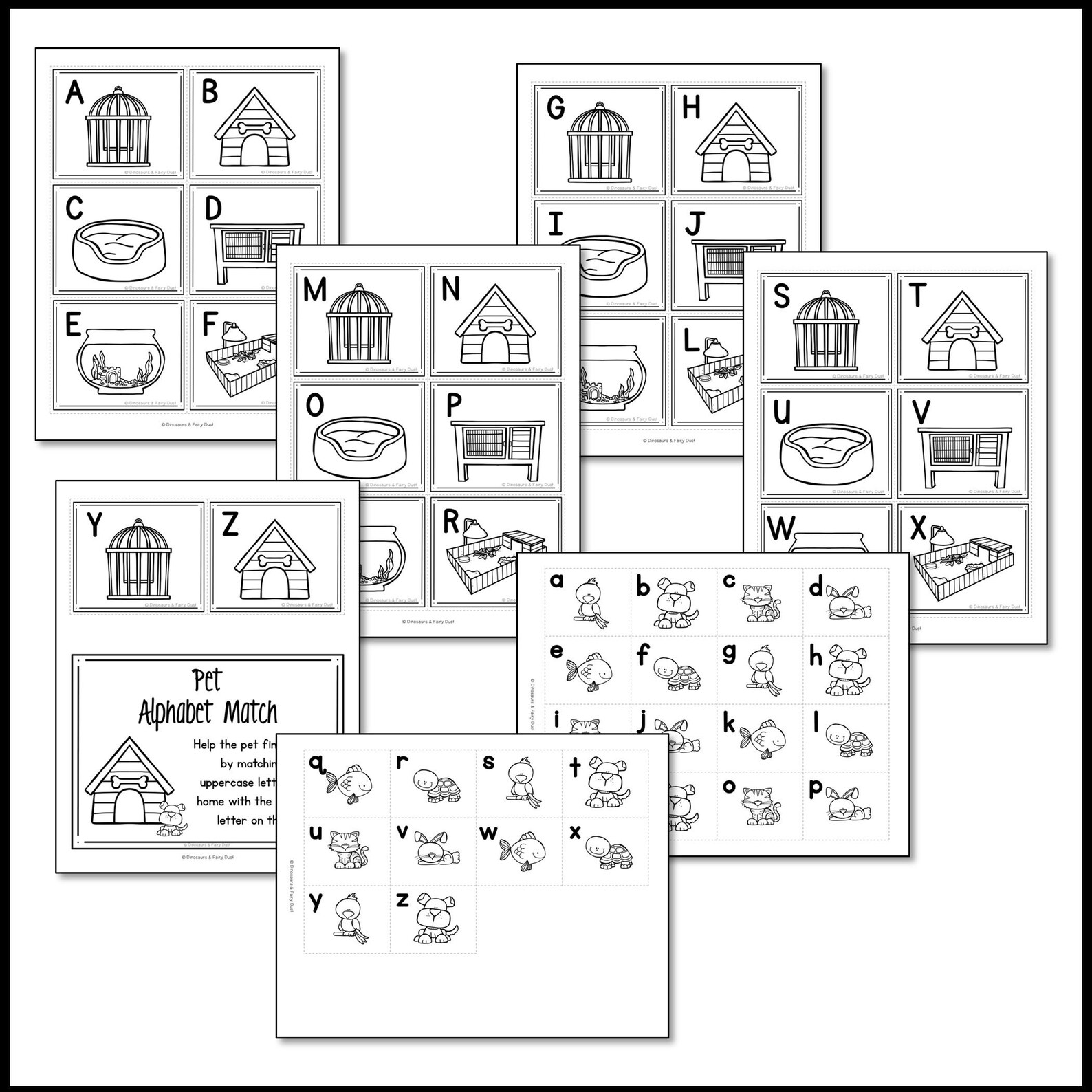 Pet Alphabet Match Activity Cards - Etsy