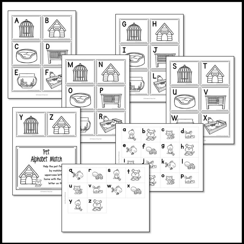 Pet Alphabet Match Activity Cards - Etsy