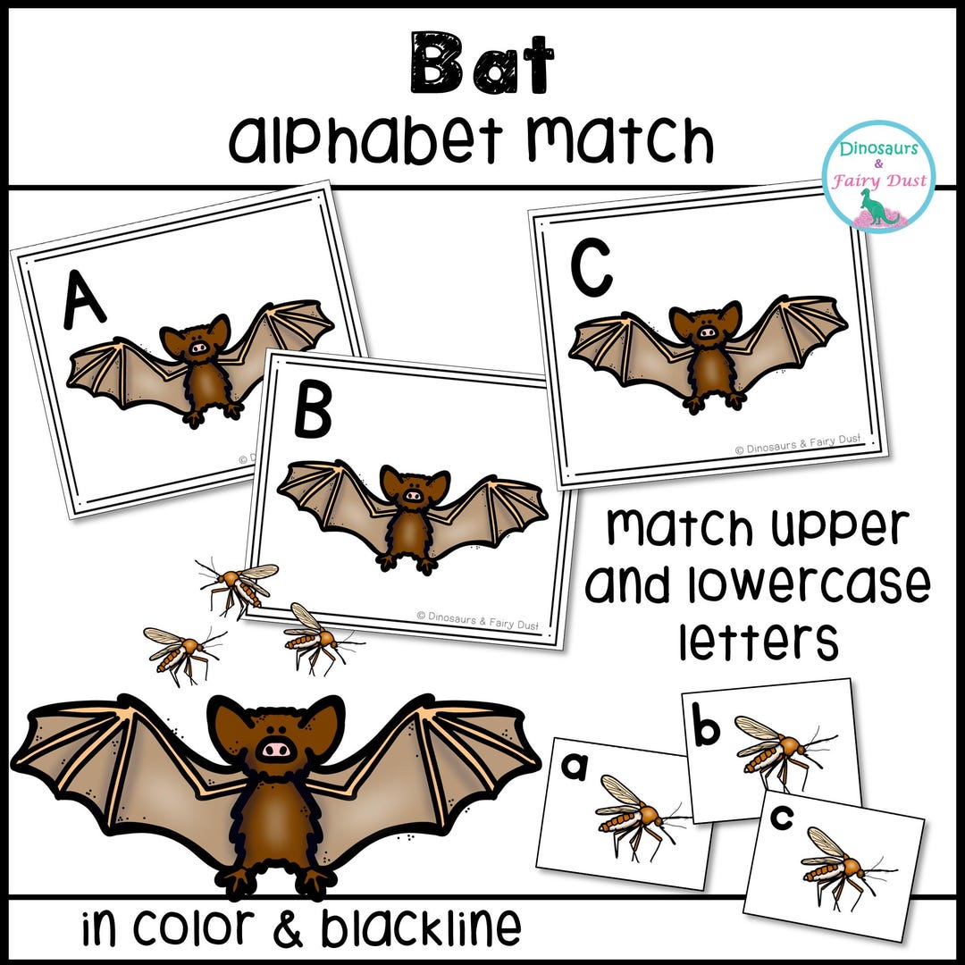 Bat and Mosquito Alphabet Match Activity Cards - Etsy