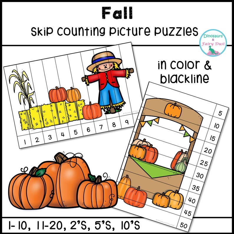 Fall Skip Counting Picture Puzzles - Etsy