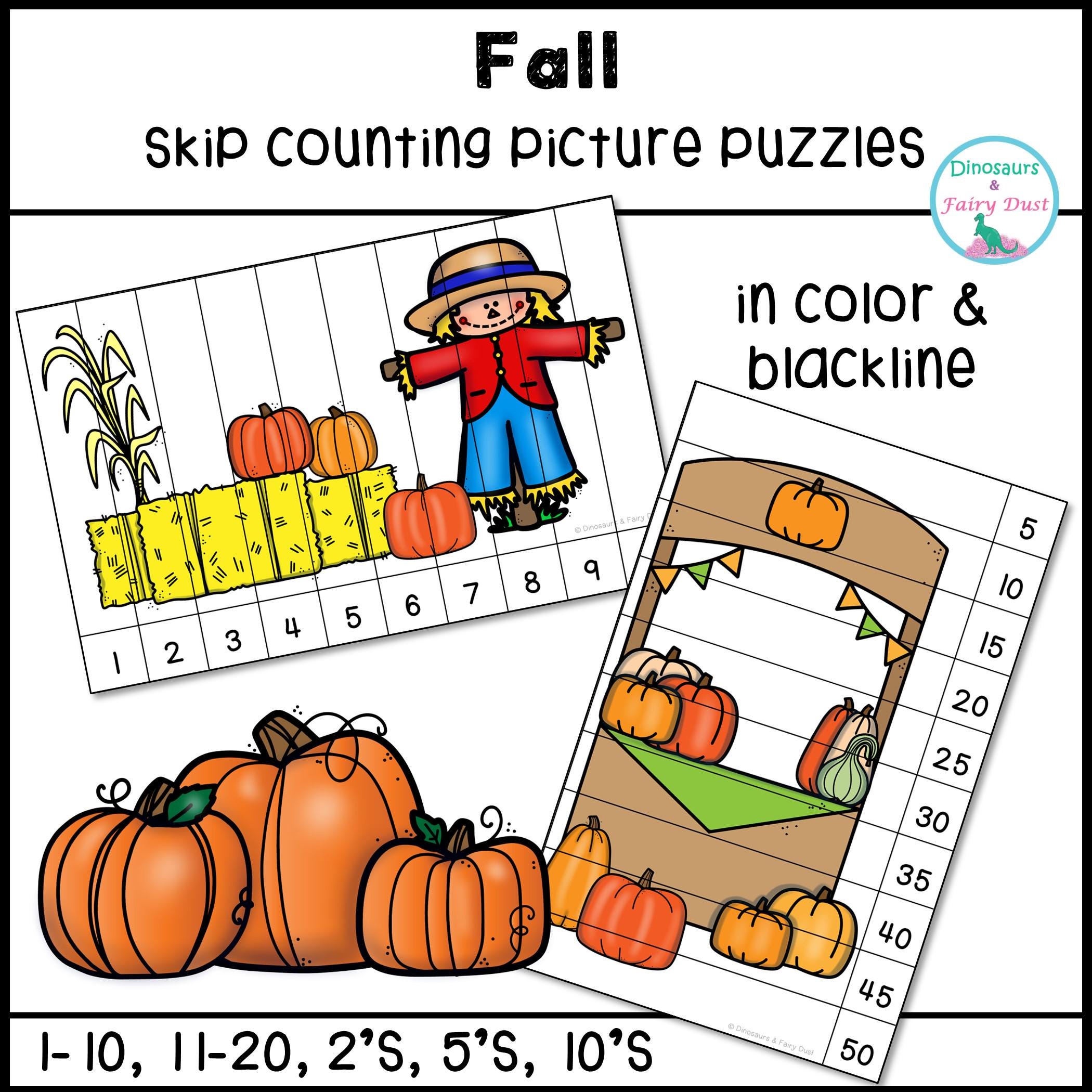 Fall Skip Counting Picture Puzzles - Etsy