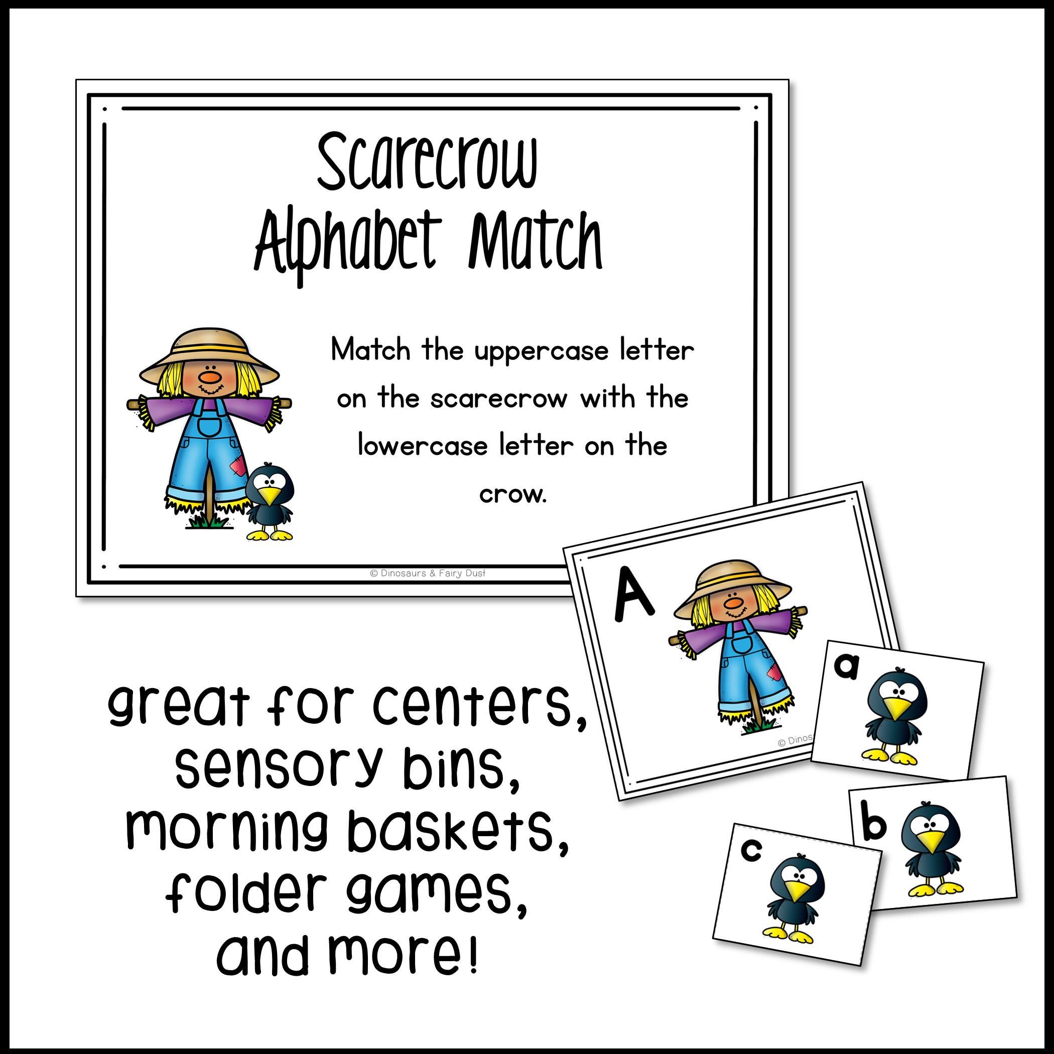 Scarecrow Alphabet Match Activity Cards - Etsy