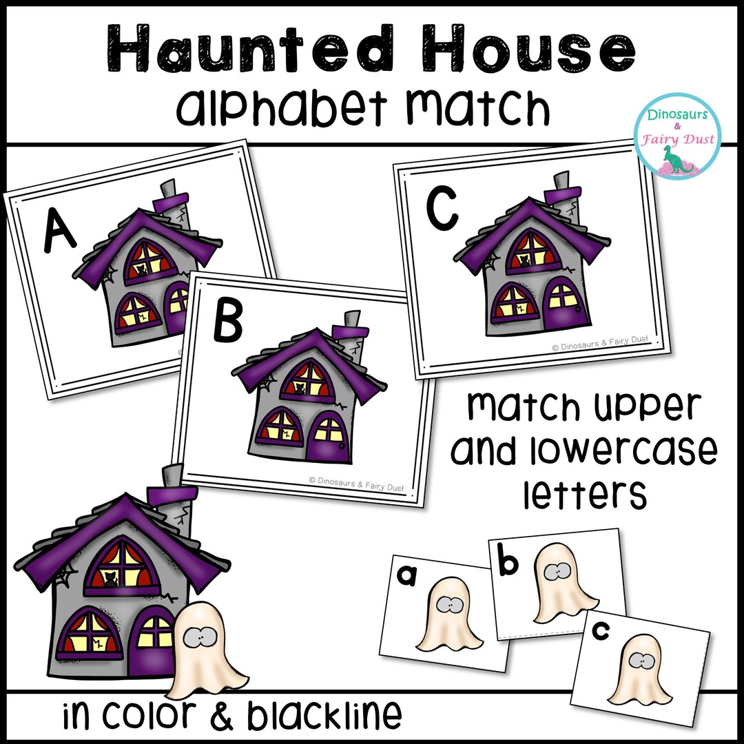 Haunted House Alphabet Match Activity Cards - Etsy