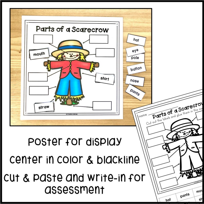 Parts of Scarecrow Labeling Activity - Etsy