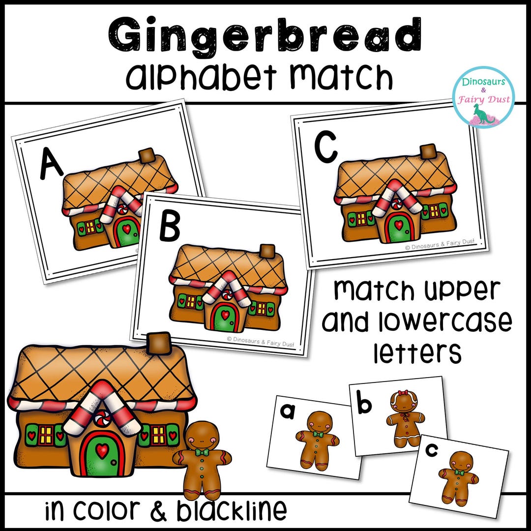 Gingerbread Cookie Alphabet Match Activity Cards - Etsy