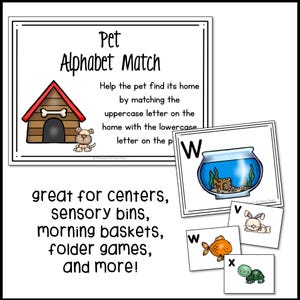 Pet Alphabet Match Activity Cards - Etsy