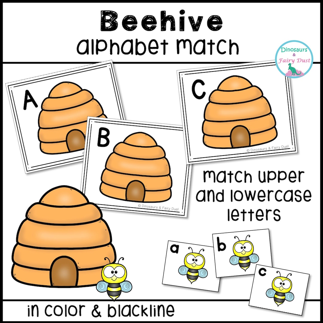 Beehive Alphabet Match Activity Cards - Etsy