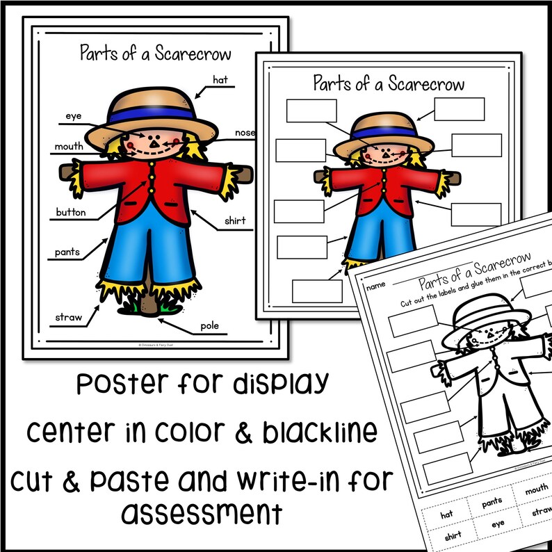 Parts of Scarecrow Labeling Activity - Etsy