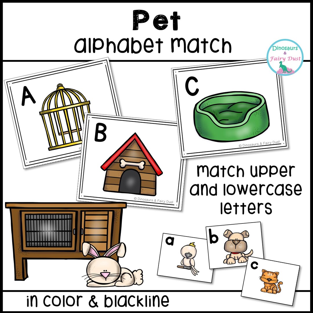 Pet Alphabet Match Activity Cards - Etsy
