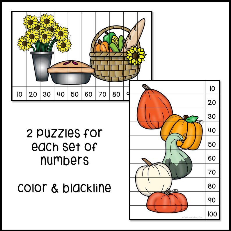 Fall Skip Counting Picture Puzzles - Etsy