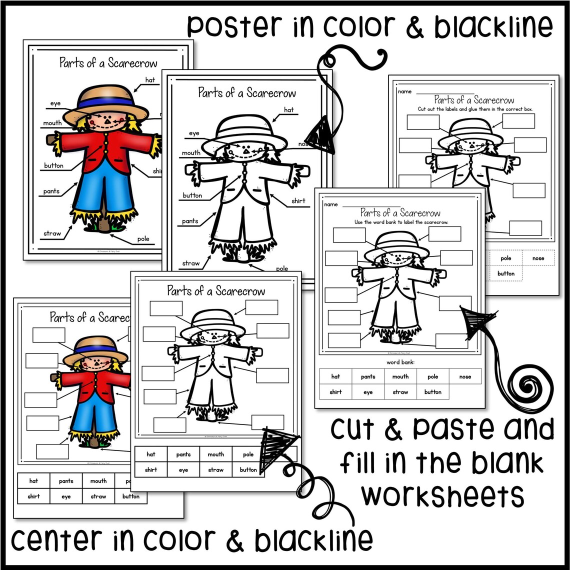 Parts of Scarecrow Labeling Activity - Etsy