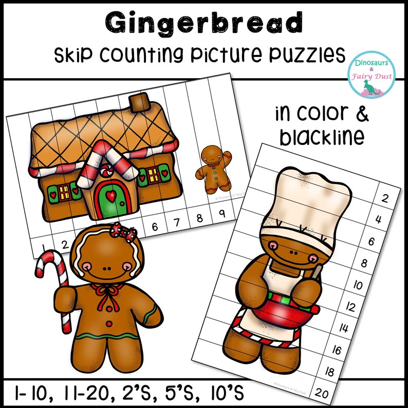 Gingerbread Skip Counting Picture Puzzles - Etsy