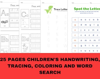 Writing Charts for Kids, Letter Tracing, Handwriting Practice ...