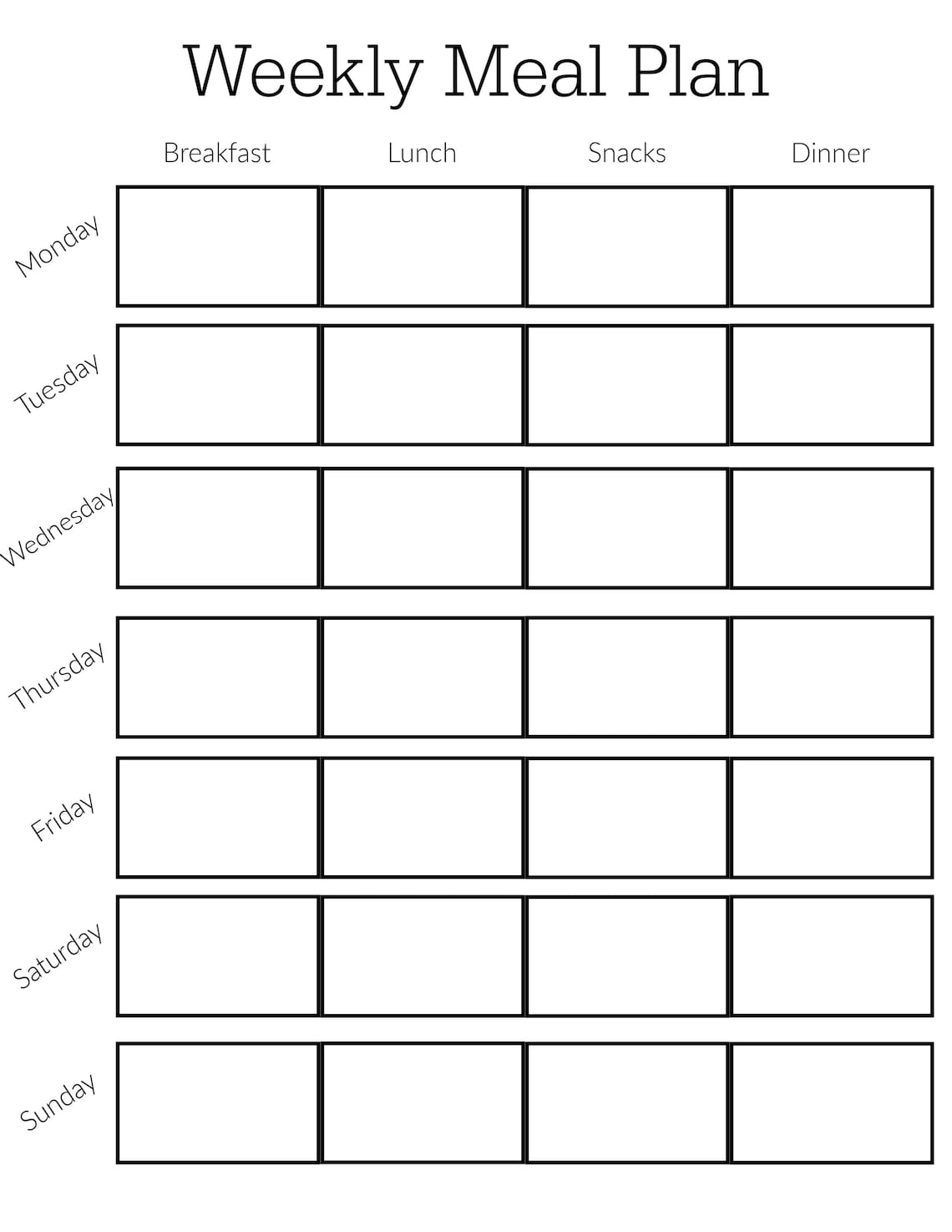 Weekly Meal Planner and Weekly Grocery List - Etsy