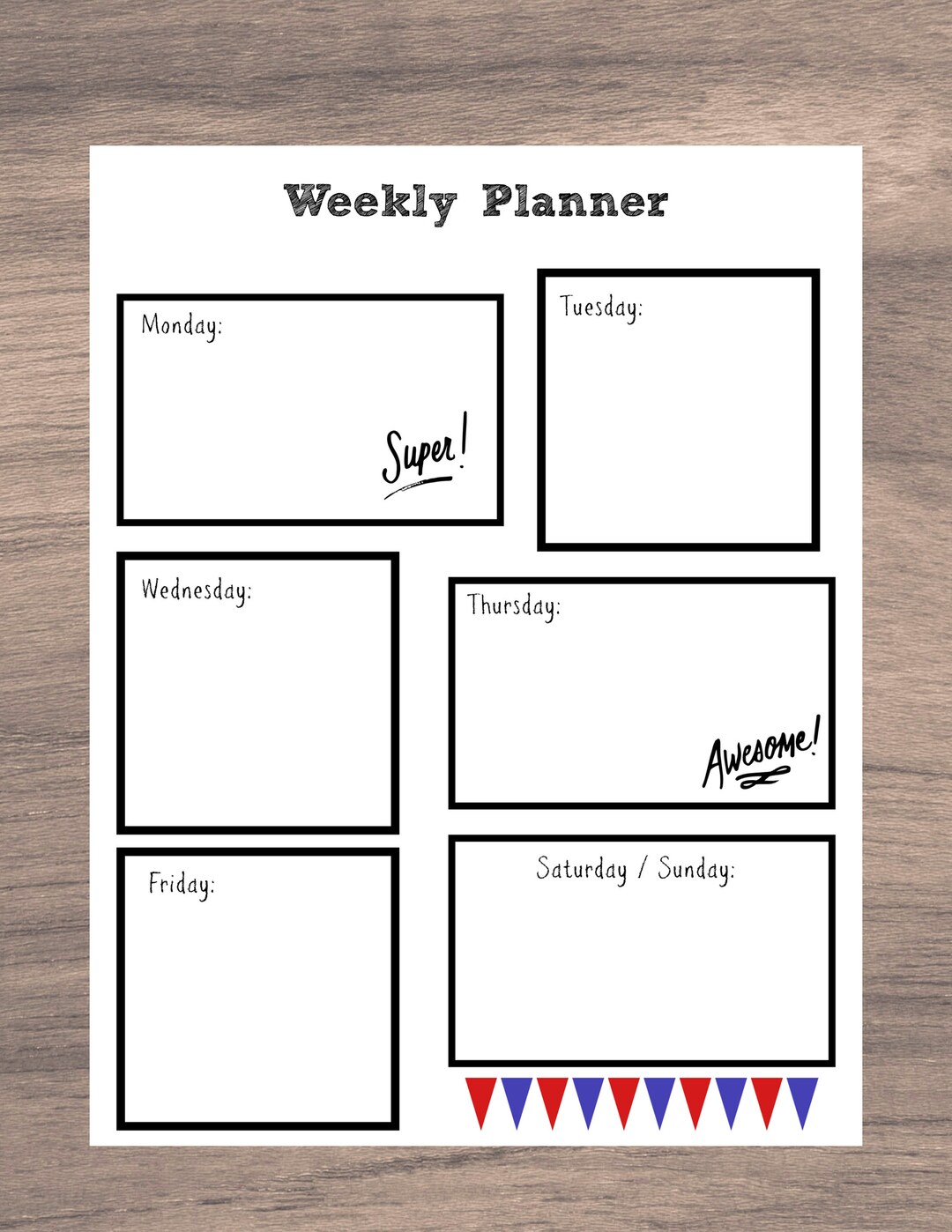 School Inspired Weekly Planner - Etsy