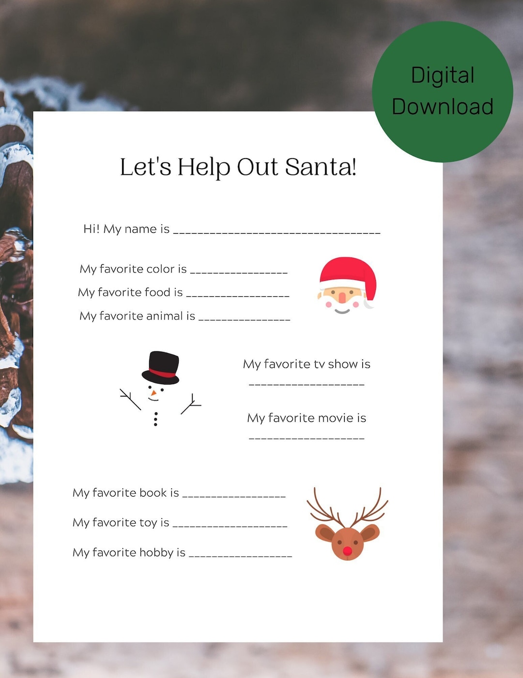 Christmas Wish List | Santa’s Wish List - Etsy