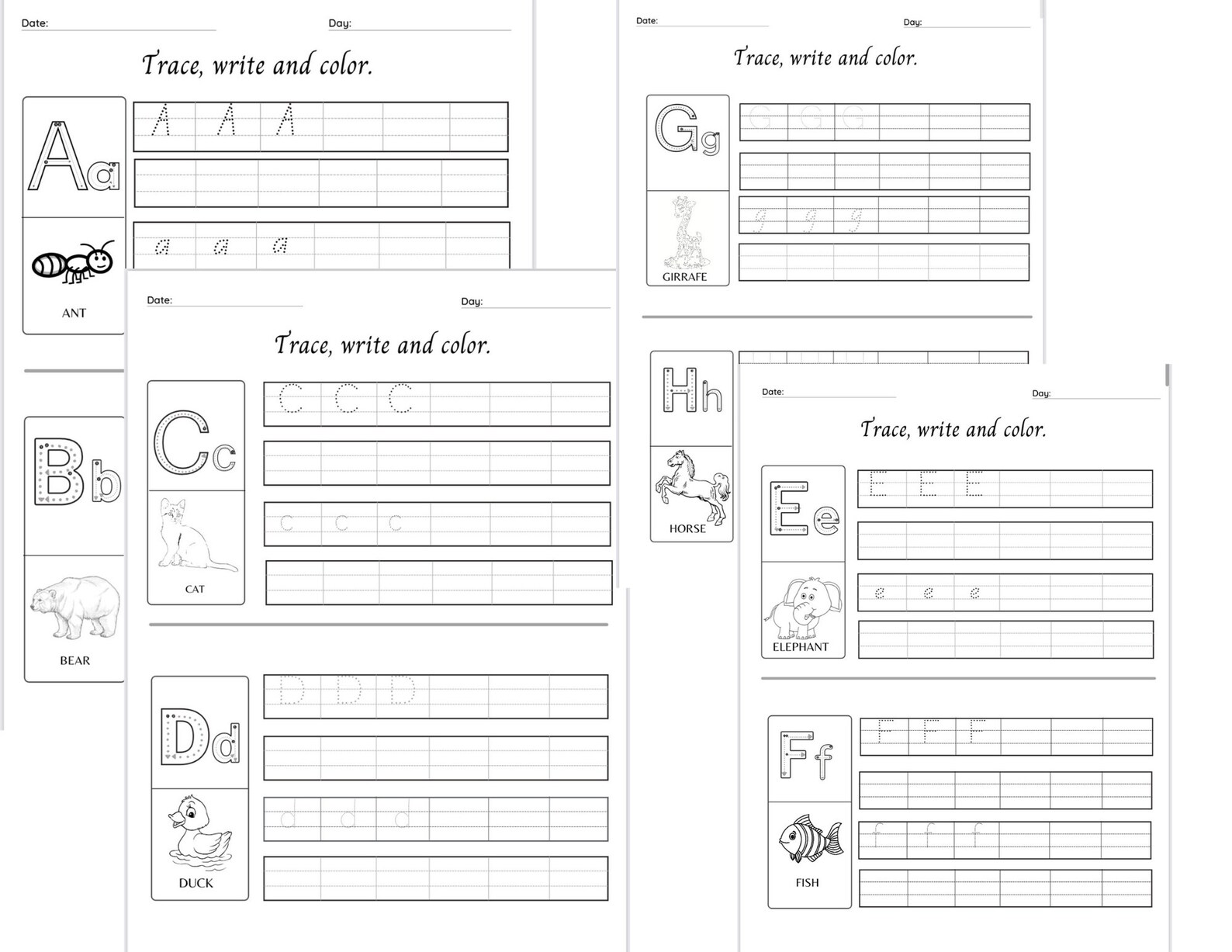 Children's Handwriting Practice Printable Worksheet - Etsy