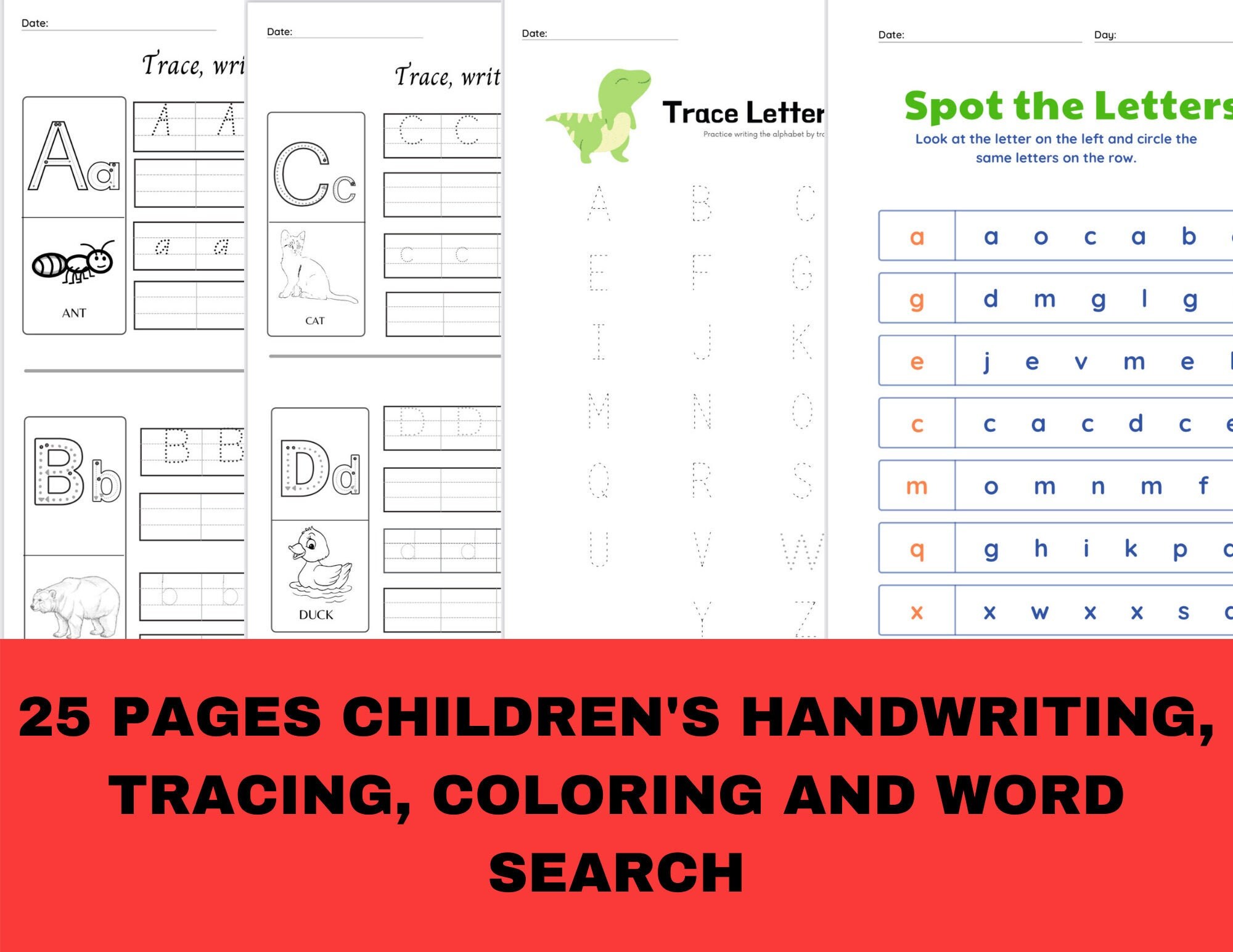Children s Handwriting Practice Printable Worksheet Etsy Children s Handwriting Practice Printable Worksheet Etsy
